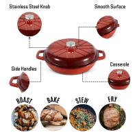 China Profession Enameled Cast Iron Casserole Cast Iron Shallow Dish With Lid for sale