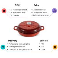 China Profession Enameled Cast Iron Casserole Cast Iron Shallow Dish With Lid for sale