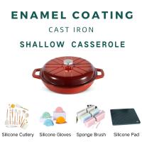 China Profession Enameled Cast Iron Casserole Cast Iron Shallow Dish With Lid for sale