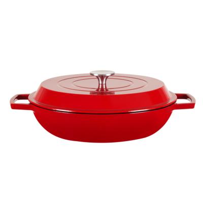 China 3.6qt Cast Iron Casserole Multifunctional Shallow Casserole Dish for sale