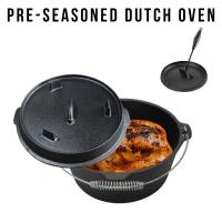 China 5 Quart Pre Seasoned Cast Iron Dutch Oven with Lid for Camping and Home Cooking for sale