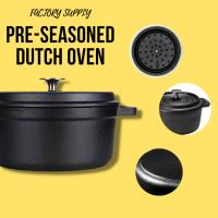 China Pre Seasoned Cast Iron Dutch Oven 20-26cm Enamel Coating Camping Cookware for sale