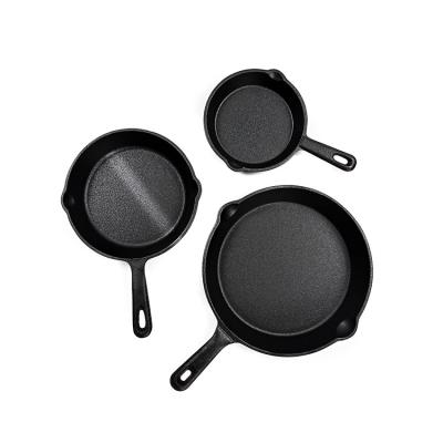 China Pre-Seasoned Cast Iron Skillet Set 3-Piece 8 10 12 Inch for Gas Electric Induction for sale