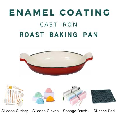 China High Quality Cast Iron Frying Pan Enameled Cast Iron Oval Pan for sale