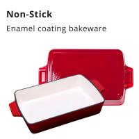 China Thin Wall Cast Iron Roasting Pan Heavy Duty Enamel Coating for sale