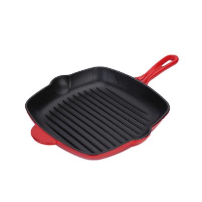 China Non Stick Pre Season Square Cast Iron Grill Pan 10 Inch Easy Clean for sale
