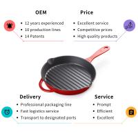 China Non Stick Pre Season Square Cast Iron Grill Pan 10 Inch Easy Clean for sale