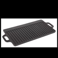 China Duoble Sided Cast Iron Grill Griddle Rectangle Grill Pan Flat & Ridge for sale