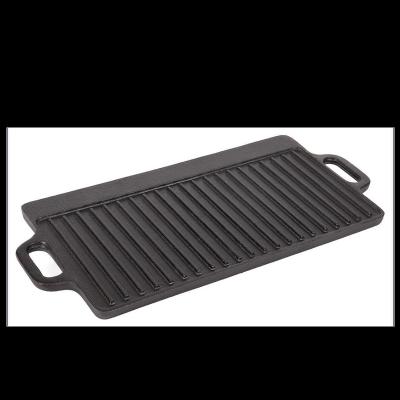China Duoble Sided Cast Iron Grill Griddle Rectangle Grill Pan Flat & Ridge for sale