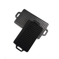 China Duoble Sided Cast Iron Grill Griddle Rectangle Grill Pan Flat & Ridge for sale
