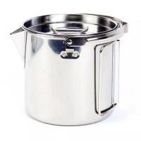 China 1.2L Stainless Steel Camping Tea Kettle with Folding Handles for sale