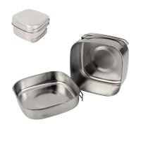 China 6 Piece Stainless Steel Camping Cook Set 15cm Pot Frying Pan for Outdoor Hiking Picnic for sale