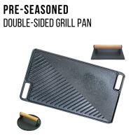 China 18 Inch Reversible Cast Iron Griddle For Gas Grill Double Sided Pre Seasoned for sale