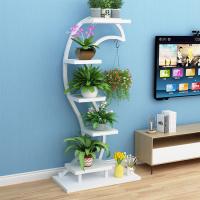 China Indoor Plant Stand Display Shelf Iron 4 Tier 3 Step Flower Pot Stand Multi-Layer for sale