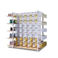 China Metal And Wood Double Sided Supermarket Gondola Shelf  BSCI SGS for sale