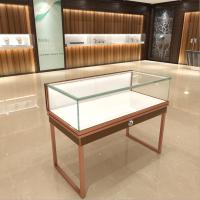 China Lockable Custom Retail Display Cabinets For Jewelry Shop Gold Black Furniture for sale