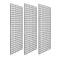 China Metal Mesh Wire Grid Panel Clothes Hanger With Wheels Grid Garment Organizer Stand for sale
