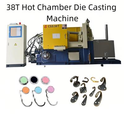 China 38T Versatile Hot Chamber Die Casting Machine Zamak 3 5 Coat J-Hook Diecast Machine for sale