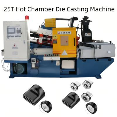 China 25T Versatile Hot Chamber Die Casting Machine for Custom Zinc Alloy Charging Plug Metal Shell Flexible Production for sale