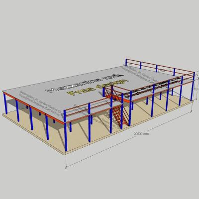 China 4.5 Ton Mezzanine Floor Storage Multi Tier Factory Warehouse Rack Customizable Cold Rolled Steel for sale