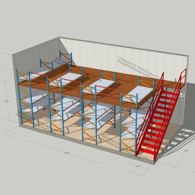 China 5000kg Capacity Steel Mezzanine Platform Prefab Storage for Warehouse Shop for sale