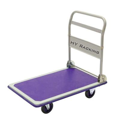 China 200-250kg Platform Hand Truck Trolley for Material Handling Blue Steel for sale