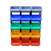 China 5Lbs 2kg Plastic Stacking Boxes Front Opening Storage Containers Garage 50kg Capacity for sale
