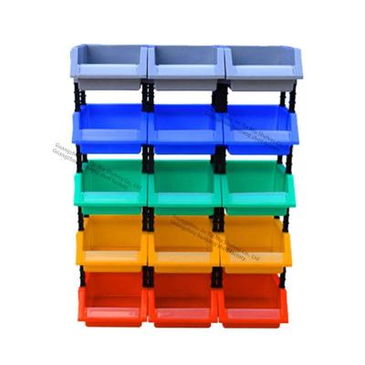 China 50kg Capacity Stackable Open Front Storage Bins Wall Mount Plastic Organizer 28 Bins Set for sale