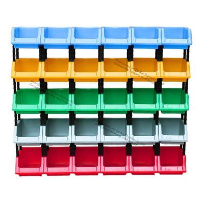 China Hanging Stackable Plastic Bins 50kg Capacity Heavy Duty Storage Boxes Wall Mount for sale