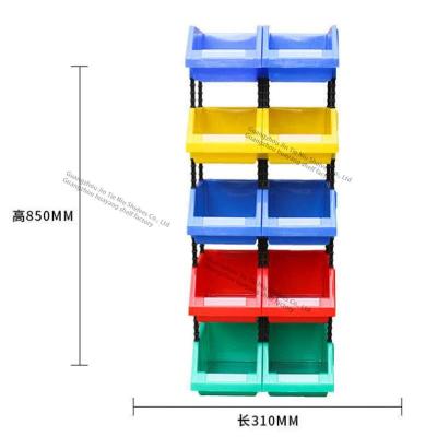 China Plastic Stackable Storage Bins 50kg Capacity Wall Mount Rack for Screws Nuts Bolts Small Parts for sale