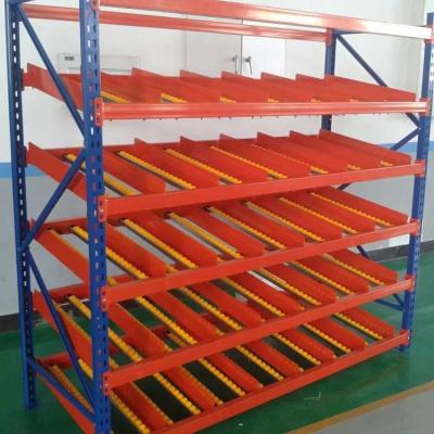 China 2.5 Tons Racks Carton Flow Orange 75mm Gravity Flow Rack In Warehouse for sale