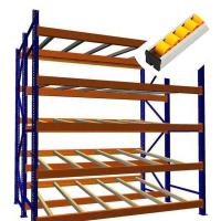 China 3.5T Industrial Roller Racking Wheels 36W x 14D x 56H Steel Frame Shelving for sale