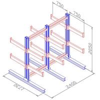 China Medium Duty Cantilever Pallet Racking Q235B Steel Customizable 500kg Capacity for sale