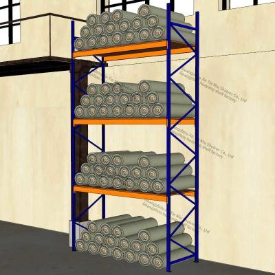 China SGS Stackable Metal Racks Four Tires Long Span Shelving System 2000kg Capacity for sale