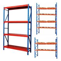 China SGS Stackable Metal Racks Four Tires Long Span Shelving System 2000kg Capacity for sale