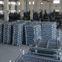 China Galvanized Folding Wire Cage 1.5T Stackable Storage Cages Heavy Duty Steel for sale