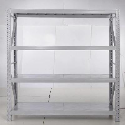 China 4 Tier Medium Duty Racking ODM Metal Rack Assembly Silver for sale