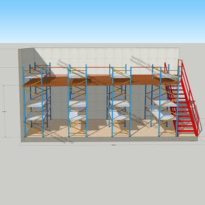 China Multi Level Mezzanine Racking System 2.5 Tons Mezzanine Warehouse Storage for sale