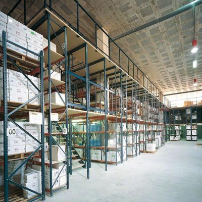 China 2-3 Tier Steel Warehouse Mezzanine Shelf Supported Racking System SGS for sale