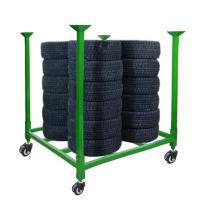 China SGS Green Stackable Tire Rack 2000kg Cold Rolled Steel Custom Size for sale