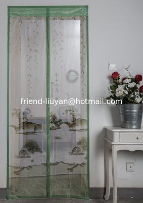 China Easy Fix Mosquito Net For Door, Fly Stop Printed Magnetic Mesh Door for sale