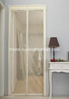 China Customizable Magnetic Screen Door Mosquito Net Polyester Mesh 36x82 Inch Beige Coffee for sale