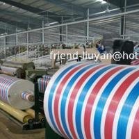China Stripe Polyethylene Tarp Rolls Woven Fabric With Lamination  Building for sale