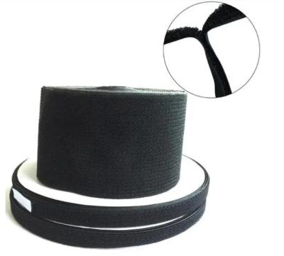 China High Strength Durable Heavy Duty Hook and Loop Tape 25mm Black White Adhesive for sale