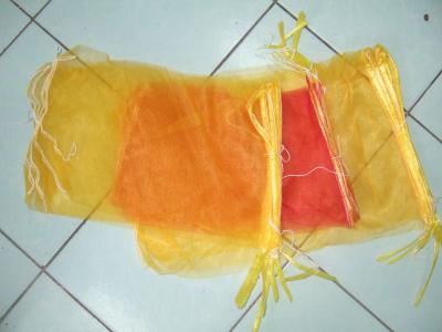 China Breathable PE Knitted Monofilament Tubular Mesh Bag with Drawstring 5kg-25kg for sale