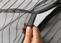 China Magnetic Mosquito Net Door Curtain 100x210cm Black Stripe Polyester Mesh Insect Screen for sale
