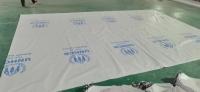 China White Printed Logo PE Tarpaulin Heavy Duty Truck Cover 0.5mm-2.0mm UV Resistant Durable Tarp for sale