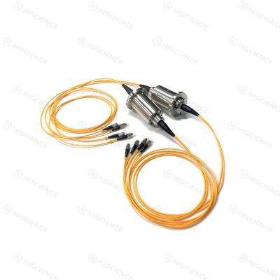 China 2-4 Circuit Single Mode Fiber Optic Slip Ring 780-1650nm IP65 Stainless Steel for sale