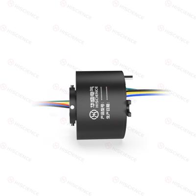 China 0-200RPM Through Bore Slip Ring 12 Circuits 10A 16 Signal 2 Shielded 12.7mm for sale