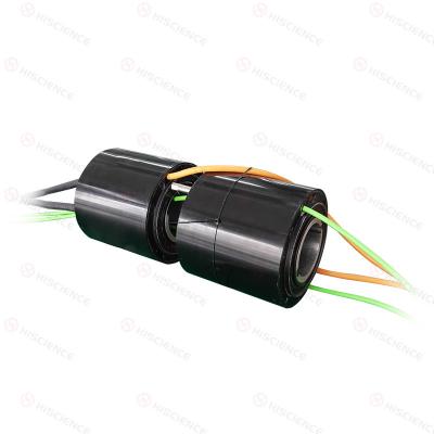 China Industrial Ethernet Slip Ring 4 Circuits 10A 2 Groups 100M Network Gas Passage for sale